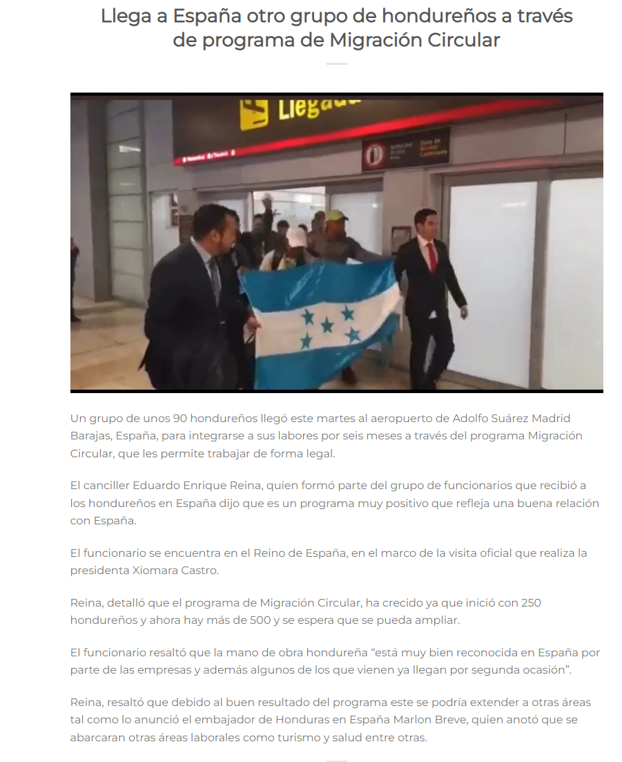 SEPROC - LLEGA A ESPAÑA OTRO GRUPO DE HONDUREÑOS A TRAVÉS DE PROGRAMA ...