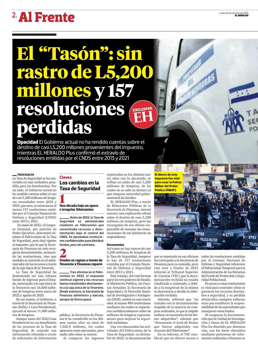 PAG 2-3. EL “TASÓN”: SIN RASTRO DE L5,200 MILLONES Y 157 RESOLUCIONES ...
